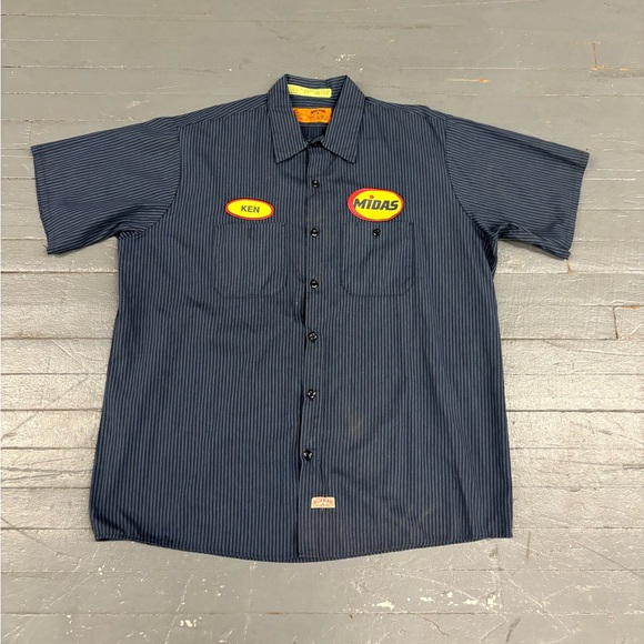 red kap | Shirts | Vintage Red Kap Midas Workwear Stripped Shirt Tag ...